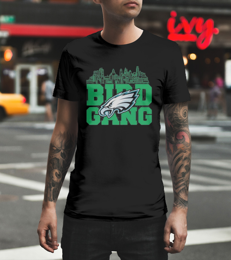 Bird Gang Philadelphia Eagles Bird Head Skyline T-Shirt