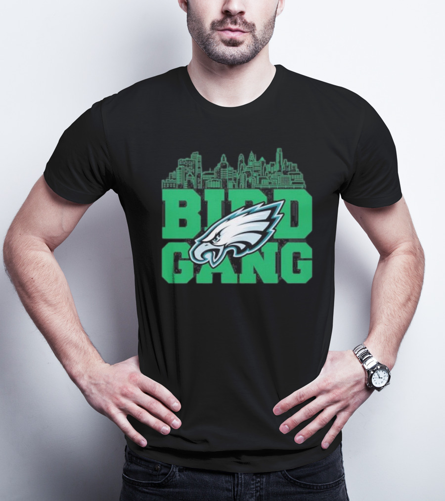 Bird Gang Philadelphia Eagles Bird Head Skyline T-Shirt