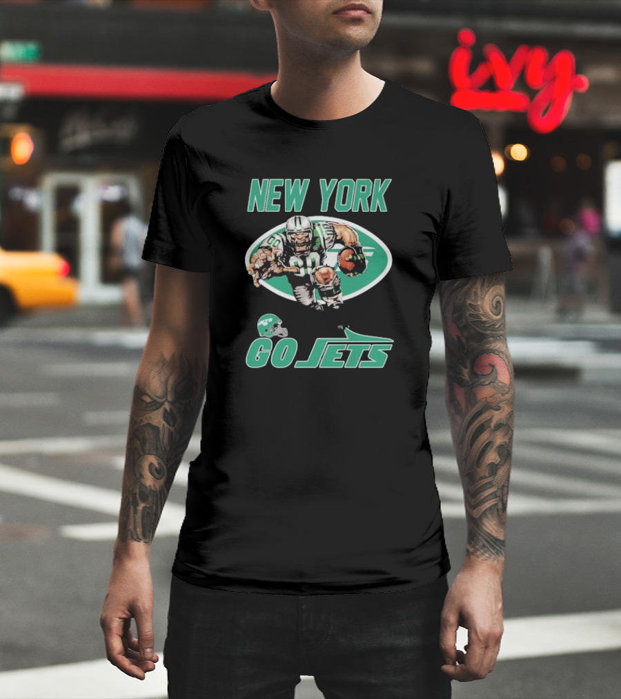 New York Jets Football Player Mascot Go Jets T-Shirt