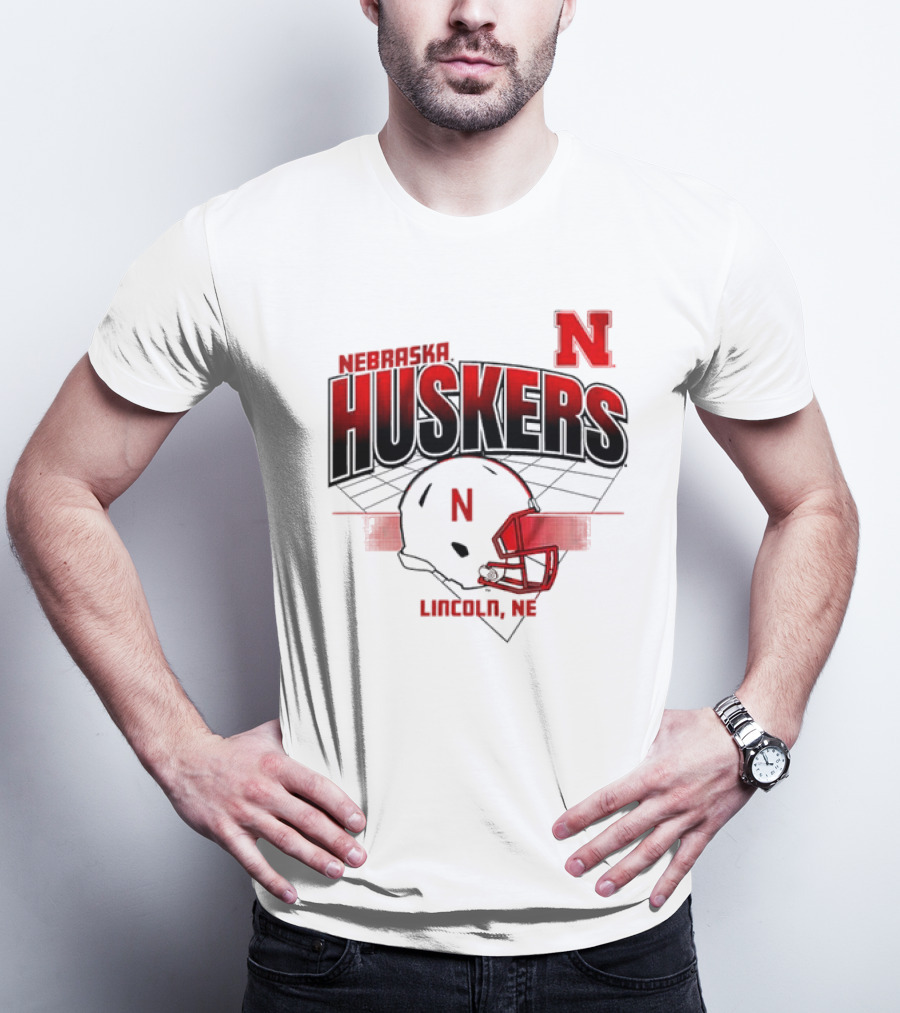 Nebraska Huskers Football Helmet Lincoln NE Grid Nebraska Licensed T-Shirt