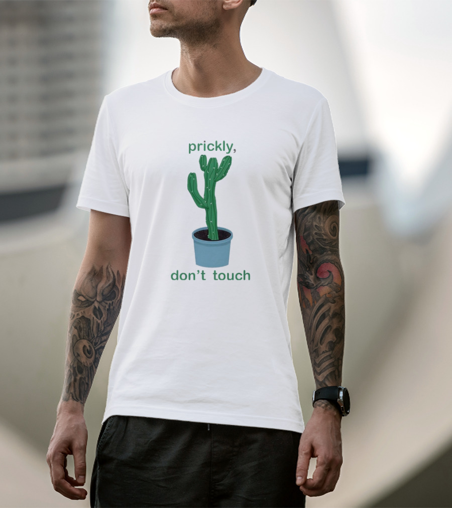 Prickly Don't Touch Cactus Cartoon Meme T-Shirt