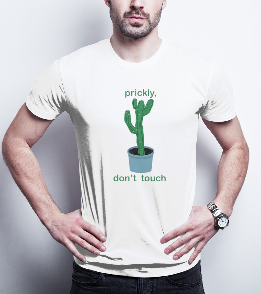 Prickly Don't Touch Cactus Cartoon Meme T-Shirt