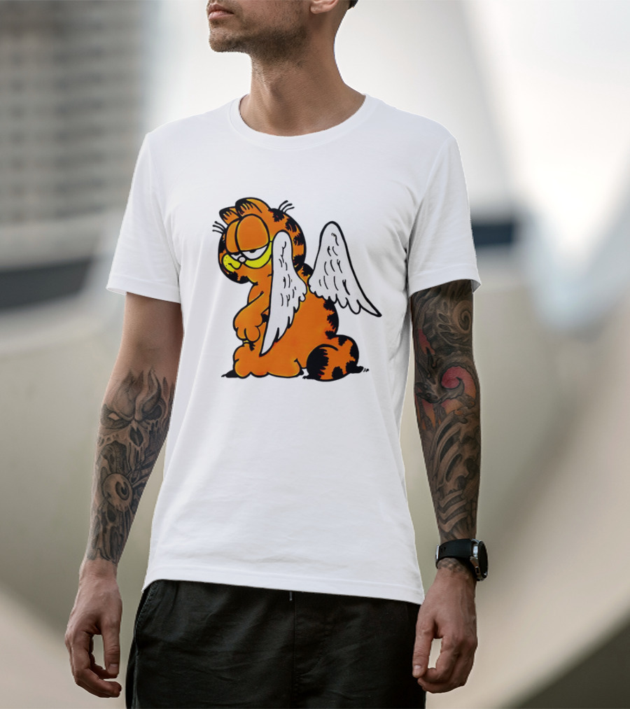 Angel Garfield Funny Vintage Comic Character With Wings T-Shirt