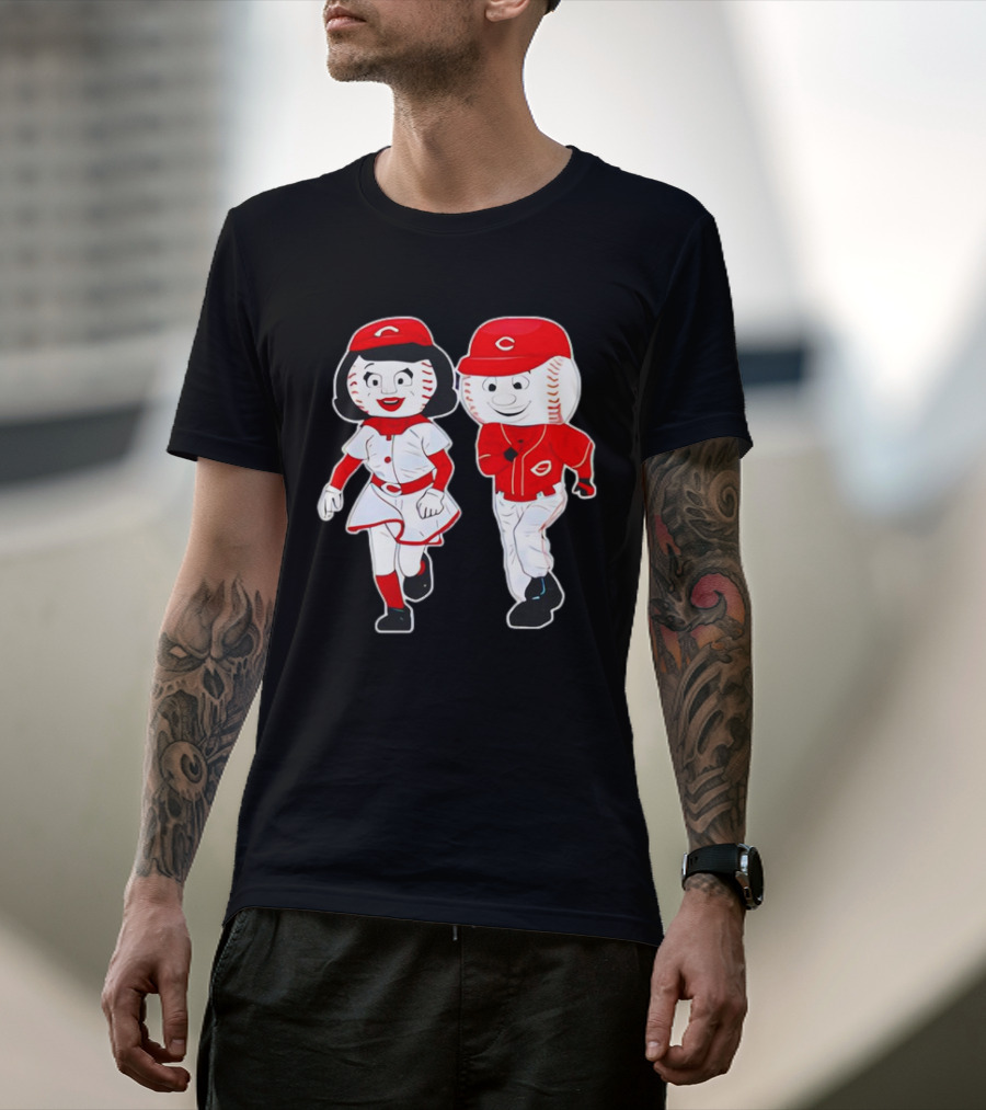 Cincinnati Reds Rosie Red And Mr. Red Mascots T-Shirt