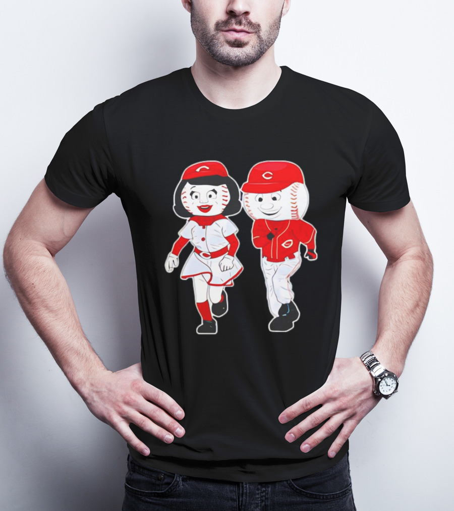 Cincinnati Reds Rosie Red And Mr. Red Mascots T-Shirt