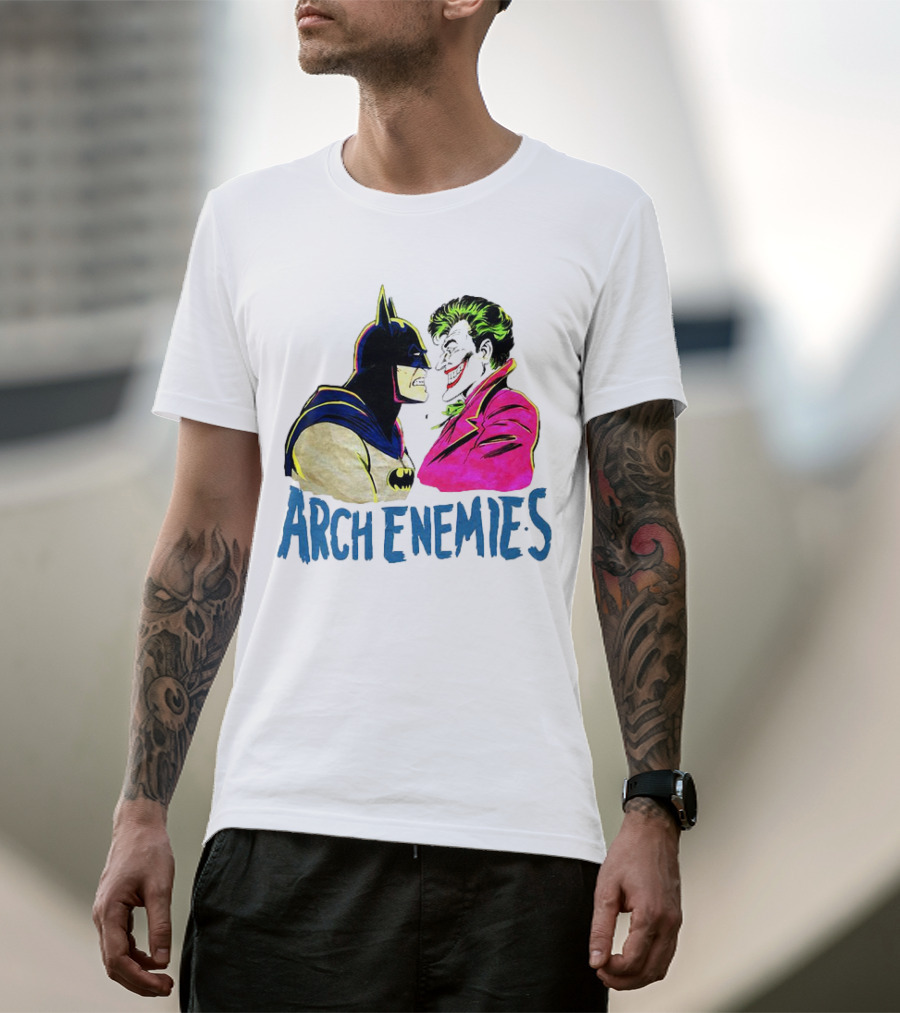 Batman Joker Arch Enemies Comics Face-Off Iconic Showdown T-Shirt
