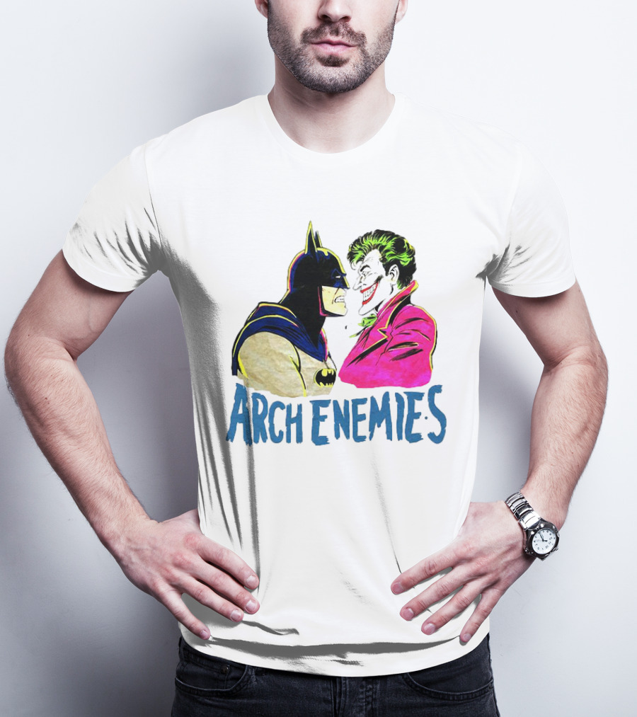 Batman Joker Arch Enemies Comics Face-Off Iconic Showdown T-Shirt