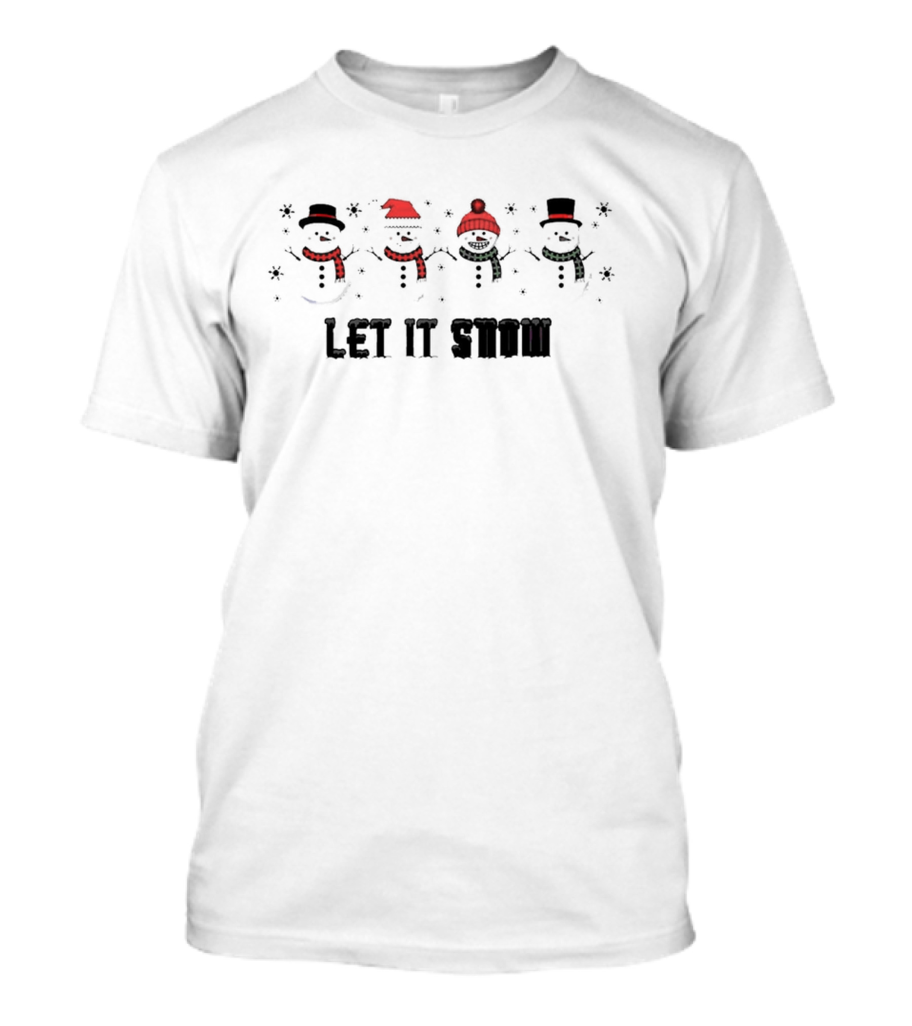Christmas Snowman Squad Let It Snow Festive Winter Scene T-Shirt