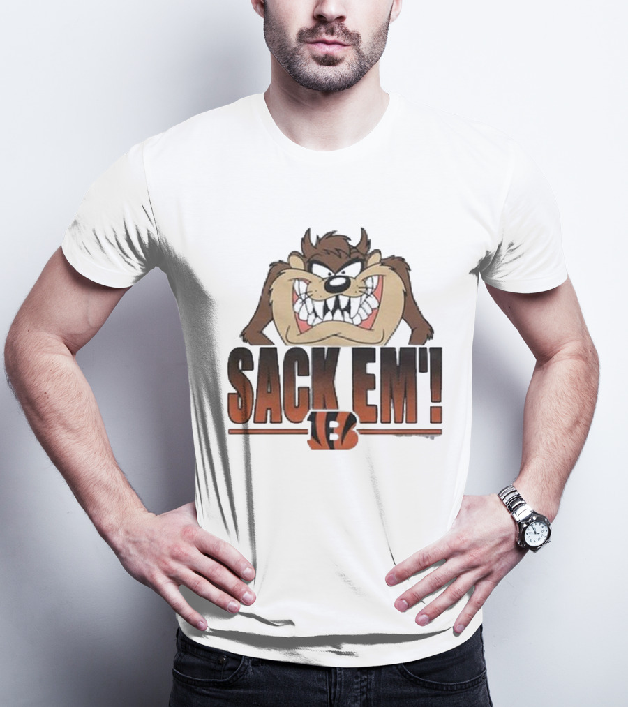 Taz Sack Em Looney Tunes Cincinnati Bengals Collaboration T-Shirt