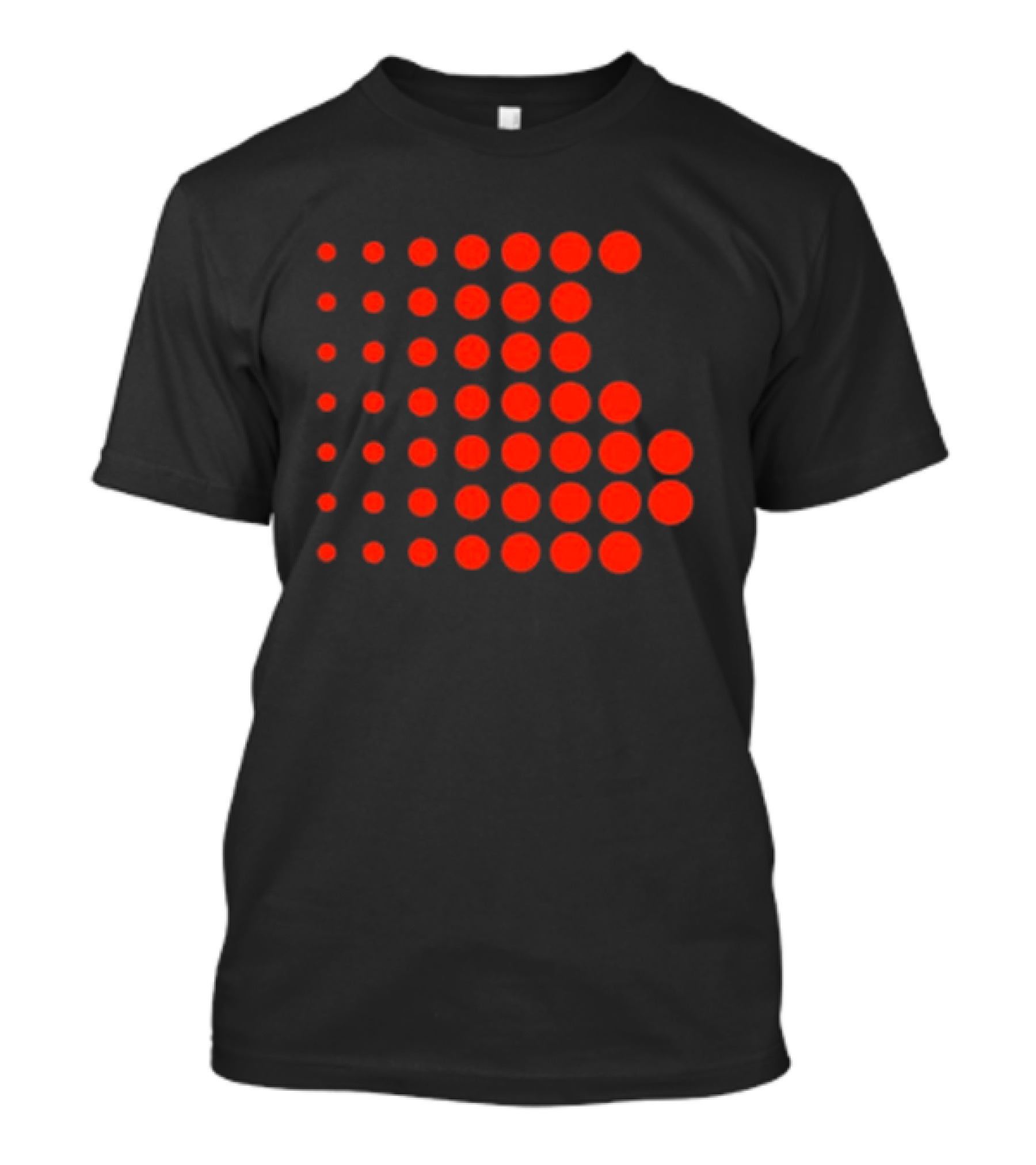 Os-0001 Tetris-Inspired Red Dot Matrix T-Shirt
