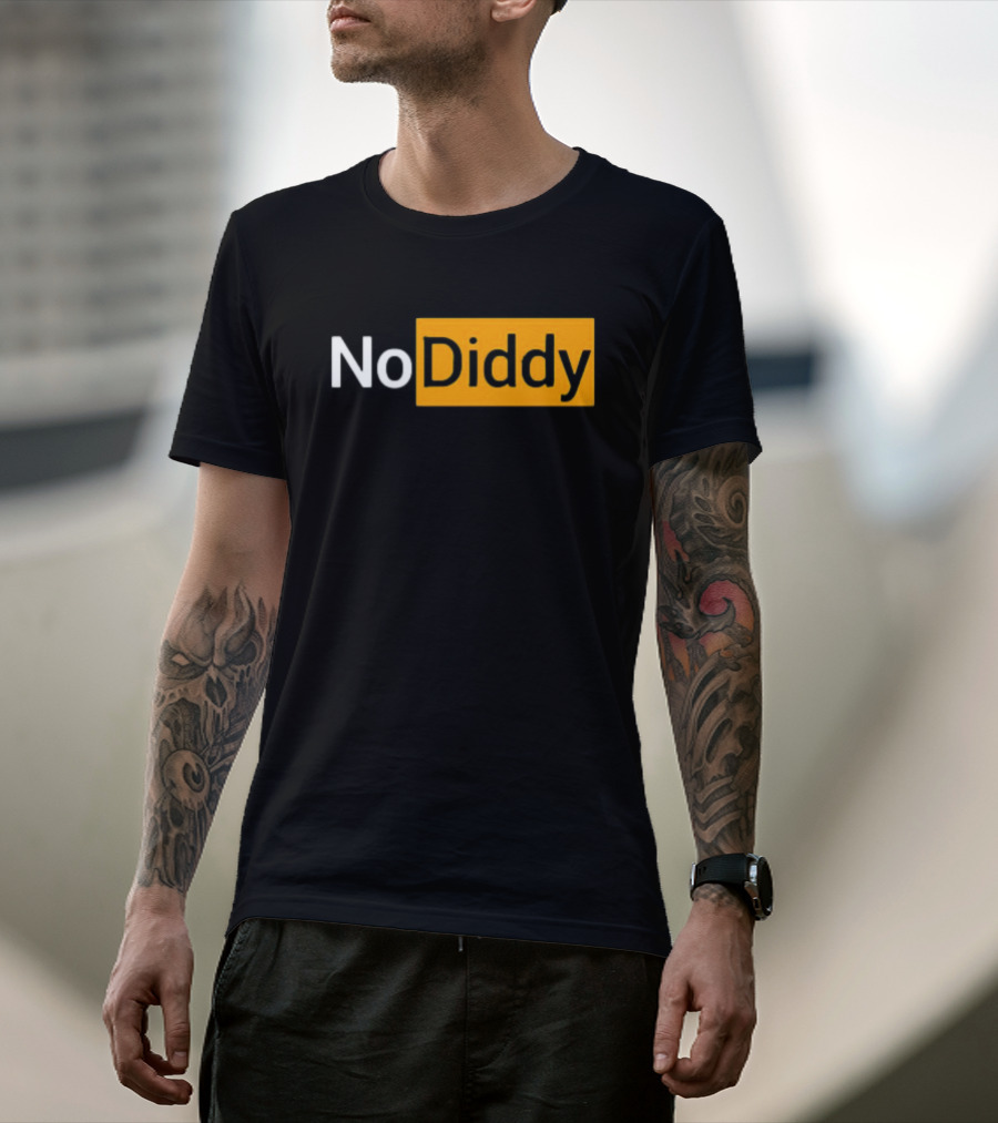 No Diddy Hub Funny P Diddy Parody No Diddy Text T-Shirt