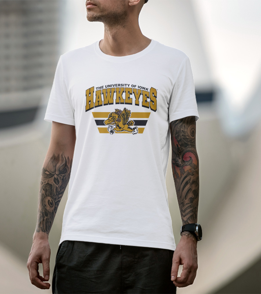 The University Of Iowa Hawkeyes Flying Mascot Sports T-Shirt