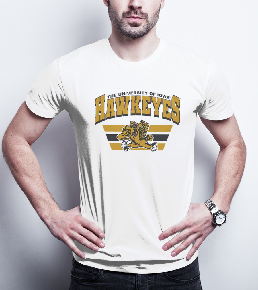 The University Of Iowa Hawkeyes Flying Mascot Sports T-Shirt