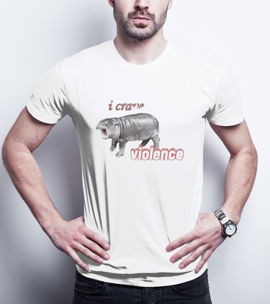 I Crave Violence Angry Hippo Mood T-Shirt
