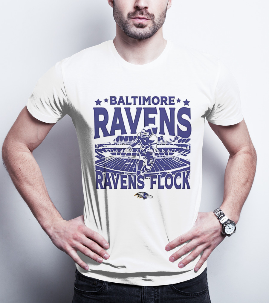 BALTIMORE RAVENS RAVENS FLOCK STADIUM FOOTBALL PLAYER T-Shirt
