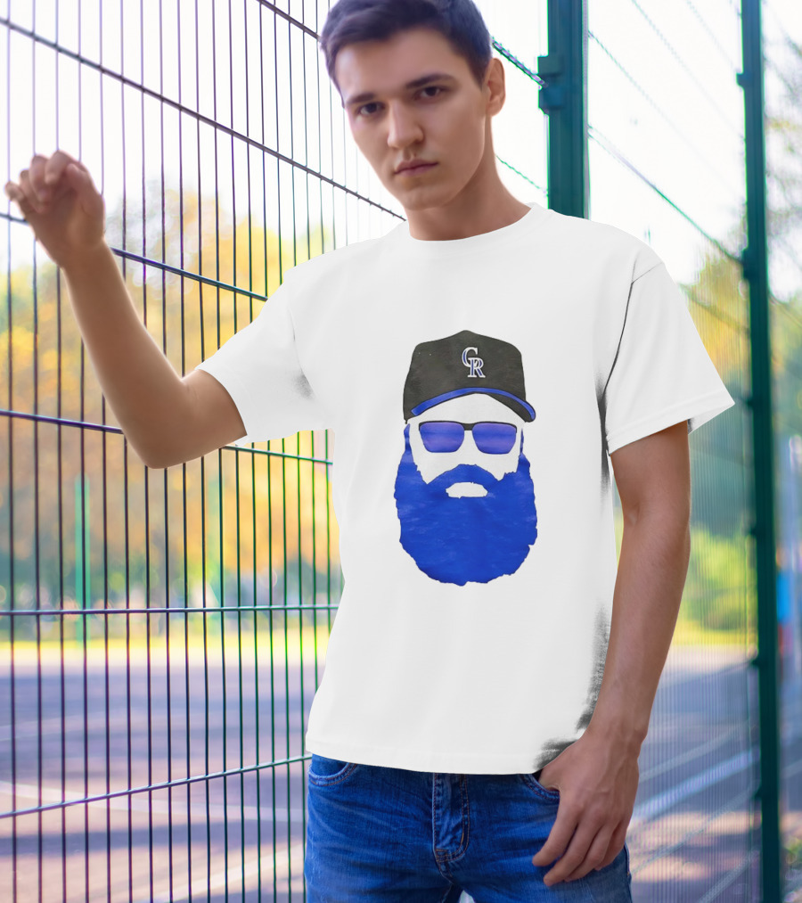Charlie Blackmon Face Beard Sunglasses Colorado Rockies Baseball T-Shirt