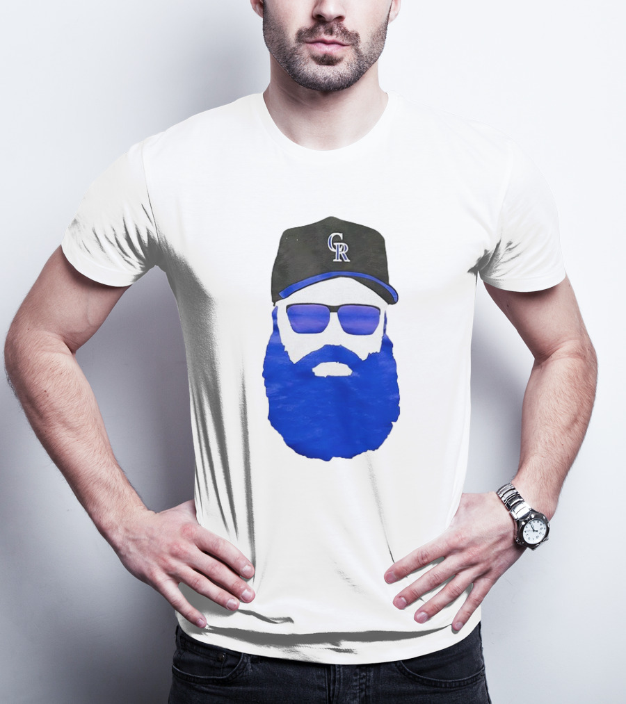 Charlie Blackmon Face Beard Sunglasses Colorado Rockies Baseball T-Shirt