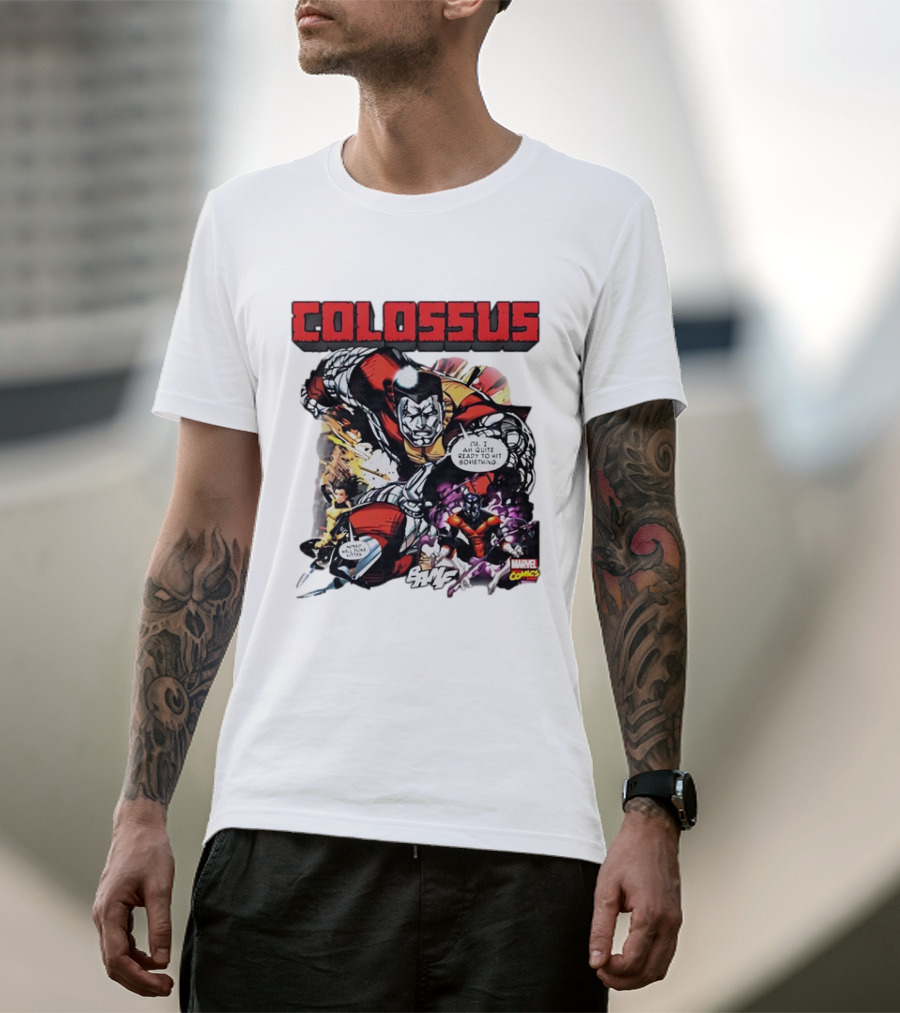 Colossus Quite Ready To Hit Something Marvel Comics Action Scene T-Shirt