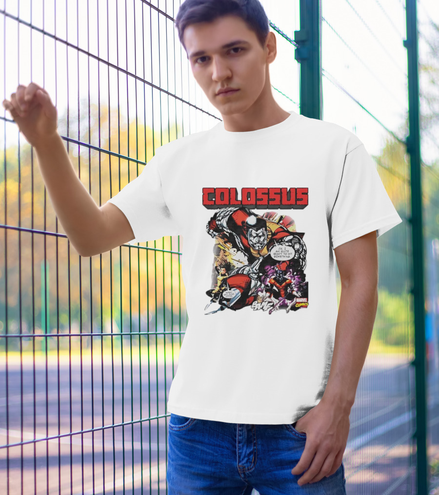 Colossus Quite Ready To Hit Something Marvel Comics Action Scene T-Shirt