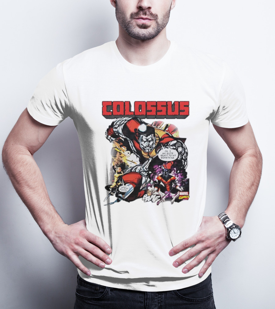 Colossus Quite Ready To Hit Something Marvel Comics Action Scene T-Shirt