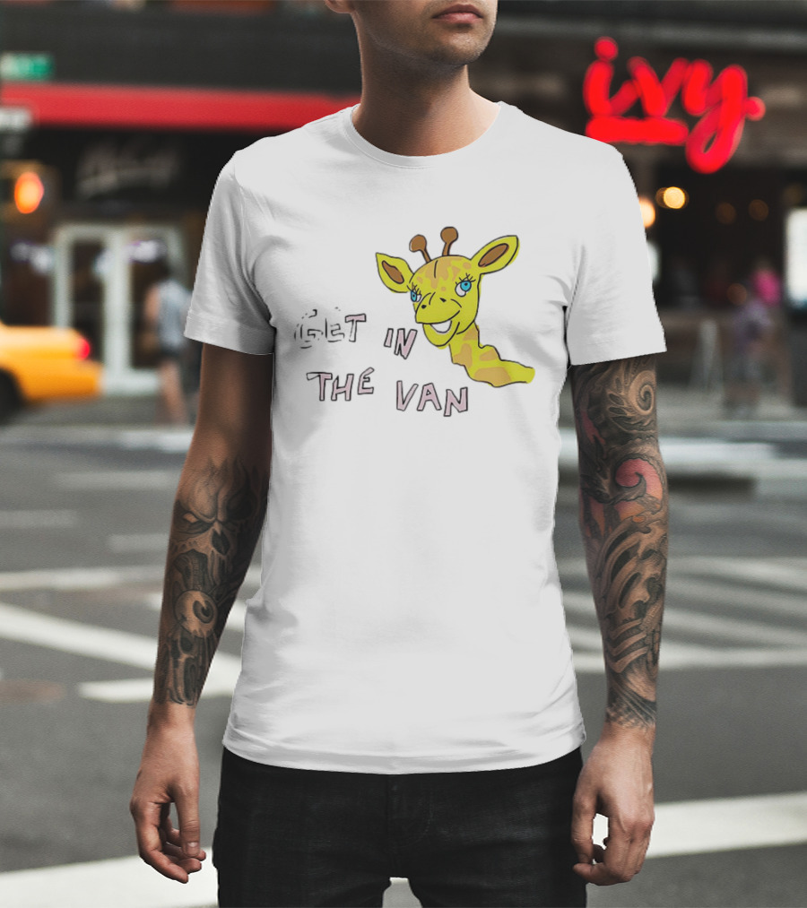 Giraffe Get In The Van Text Meme T-Shirt