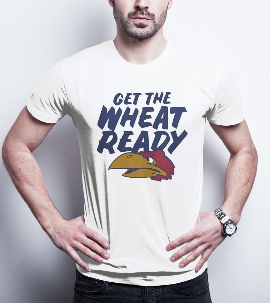 Kansas Jayhawks Get The Wheat Ready Motivational Phrase With Team Mascot T-Shirt