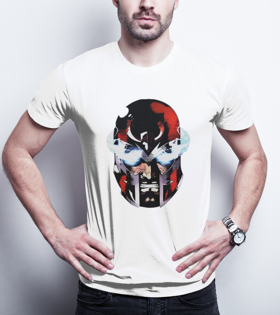 Rare Magneto Big Face Marvel Comic Villain Helmet Power T-Shirt