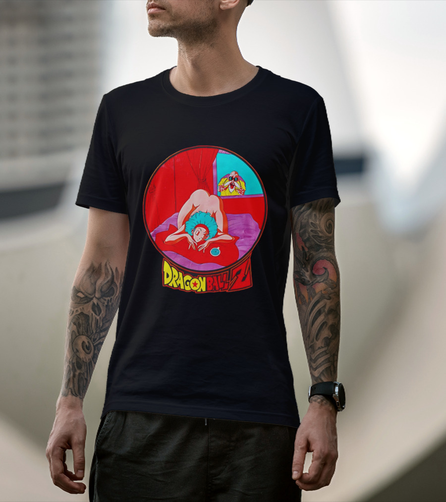 Dragon Ball Z Master Roshi Peeping Vintage Scene With Bulma T-Shirt