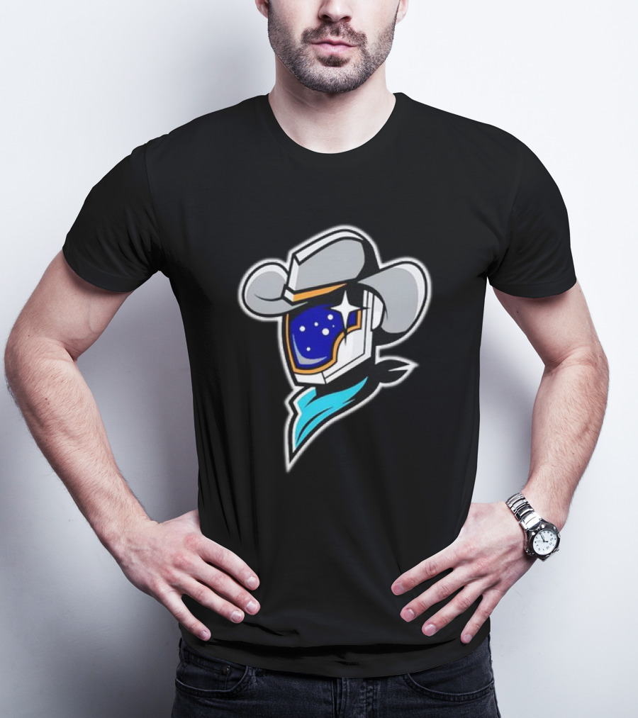 Sugar Land Space Cowboys Bimm Ridder Home Cap Emblem With Starry Helmet And Cowboy Hat T-Shirt
