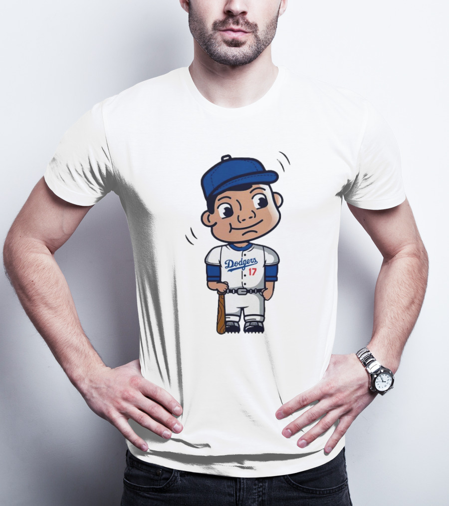 Shohei Ohtani Dodgers 17 Cartoon Bobblehead T-Shirt