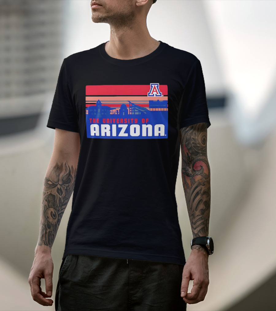 Arizona Wildcats University Of Arizona Skyline Retro T-Shirt