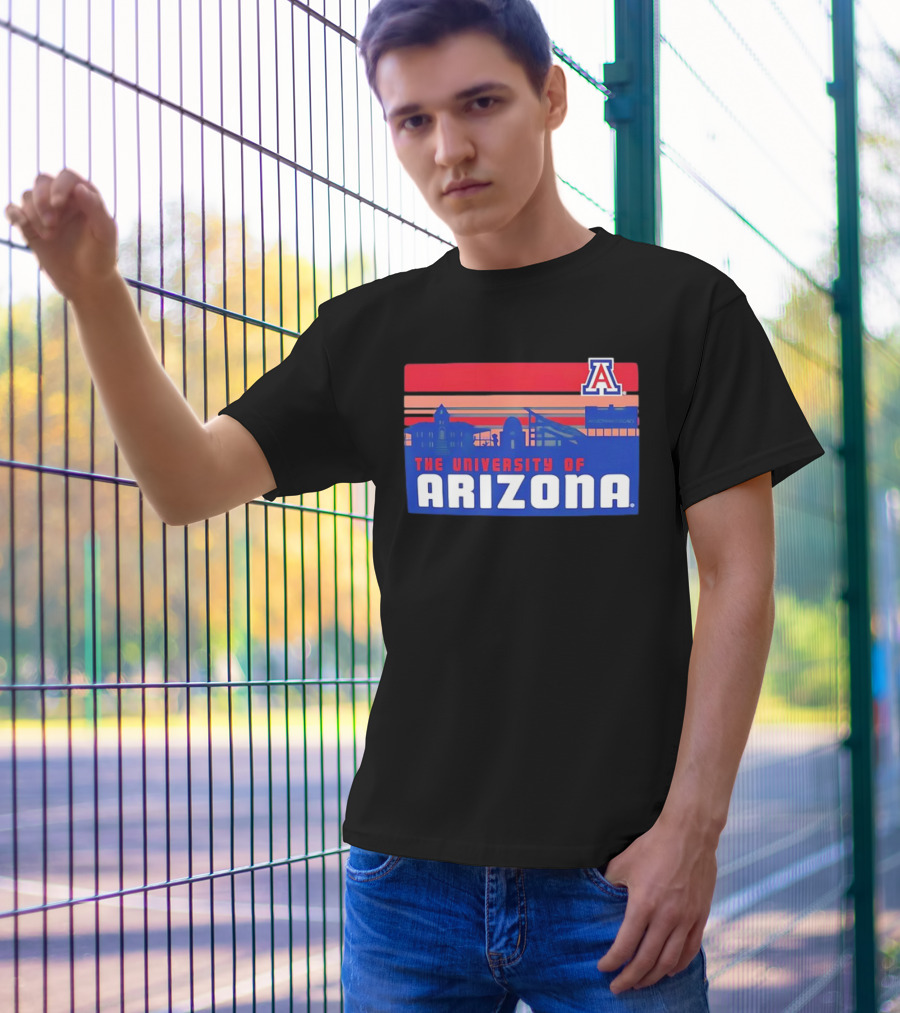 Arizona Wildcats University Of Arizona Skyline Retro T-Shirt