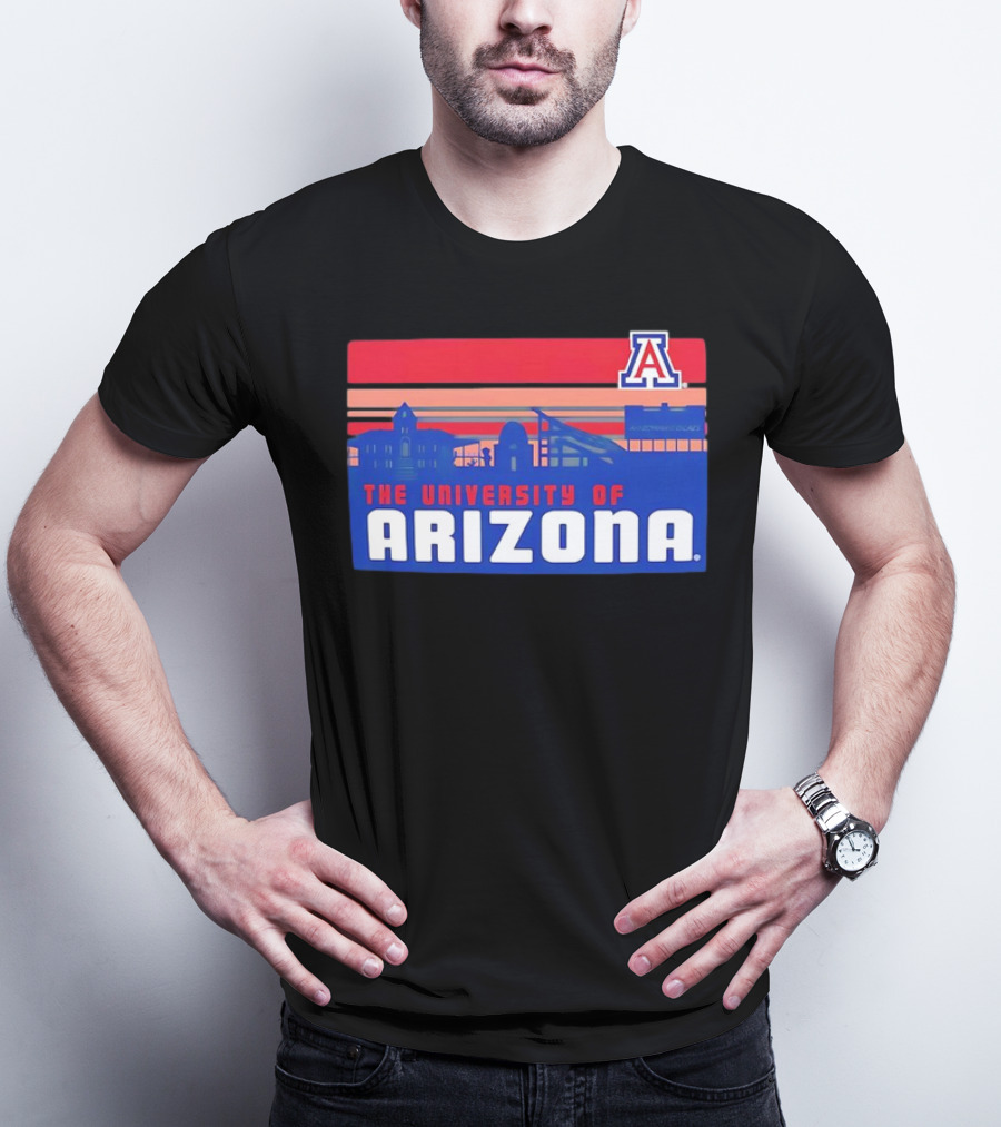 Arizona Wildcats University Of Arizona Skyline Retro T-Shirt