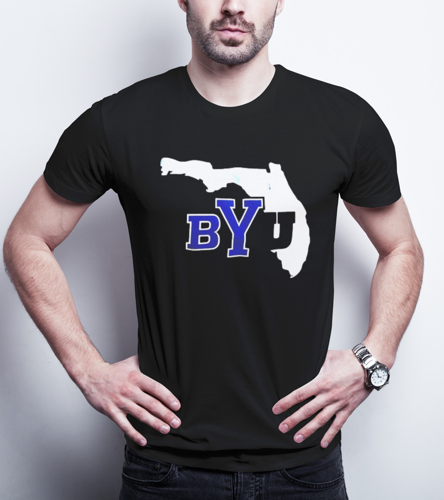 BYU Logo Over Florida Map T-Shirt