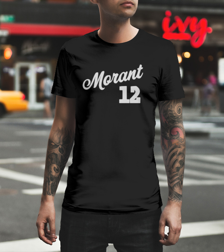 Morant 12 Memphis Script Basketball Ja Morant T-Shirt