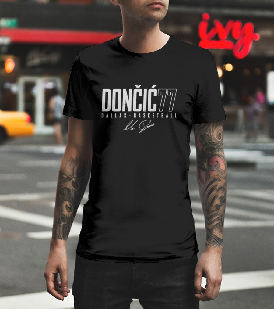 DONČIĆ 77 Dallas Basketball Signature T-Shirt