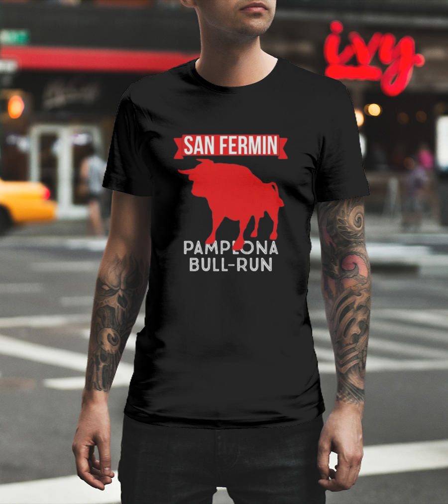 San Fermin Pamplona Bull Run Spain Festival Red Bull T-Shirt