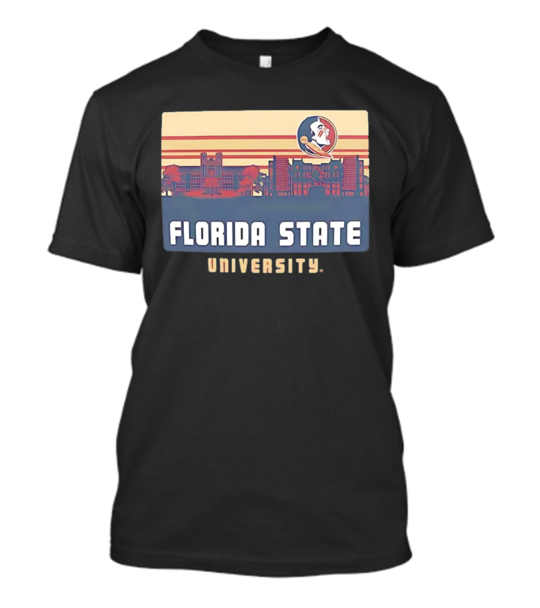 Florida State University Seminoles Campus Skyline Retro T-Shirt