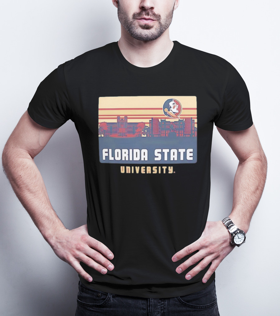 Florida State University Seminoles Campus Skyline Retro T-Shirt
