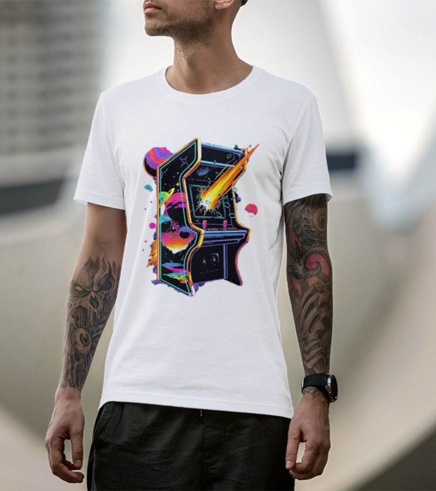 Arcade Nebula Intotheam Cosmic Retro Explosion T-Shirt