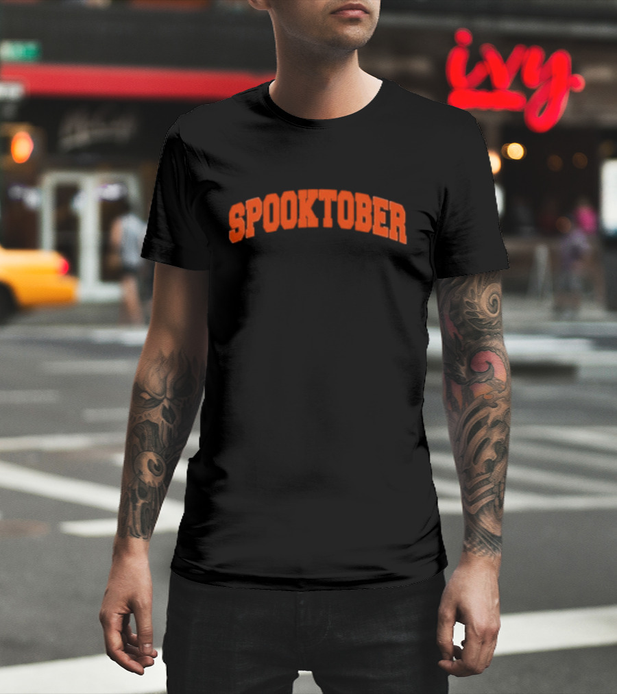 Spooktober Retro Bold Block Letters T-Shirt
