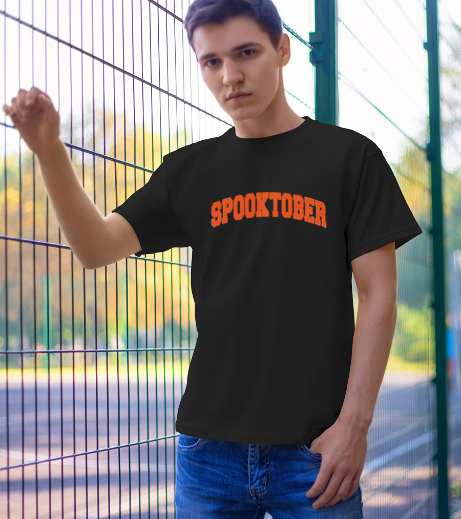 Spooktober Retro Bold Block Letters T-Shirt