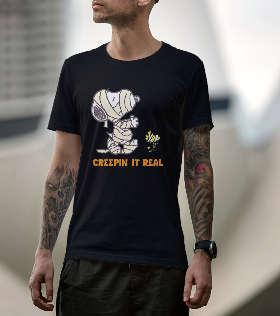 Peanuts Snoopy And Woodstock Mummy Creepin’ It Real T-Shirt