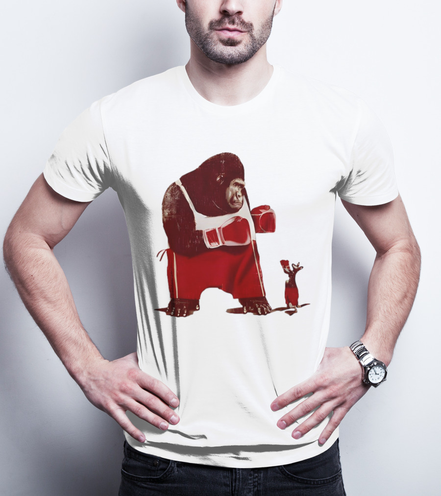 Gorilla Boxing Kangaroo Showdown In Red Boxing Gear T-Shirt