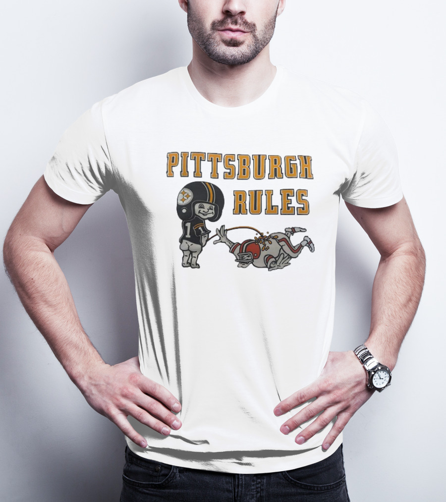 Pittsburgh Rules Steelers Peeing Cleveland Browns T-Shirt
