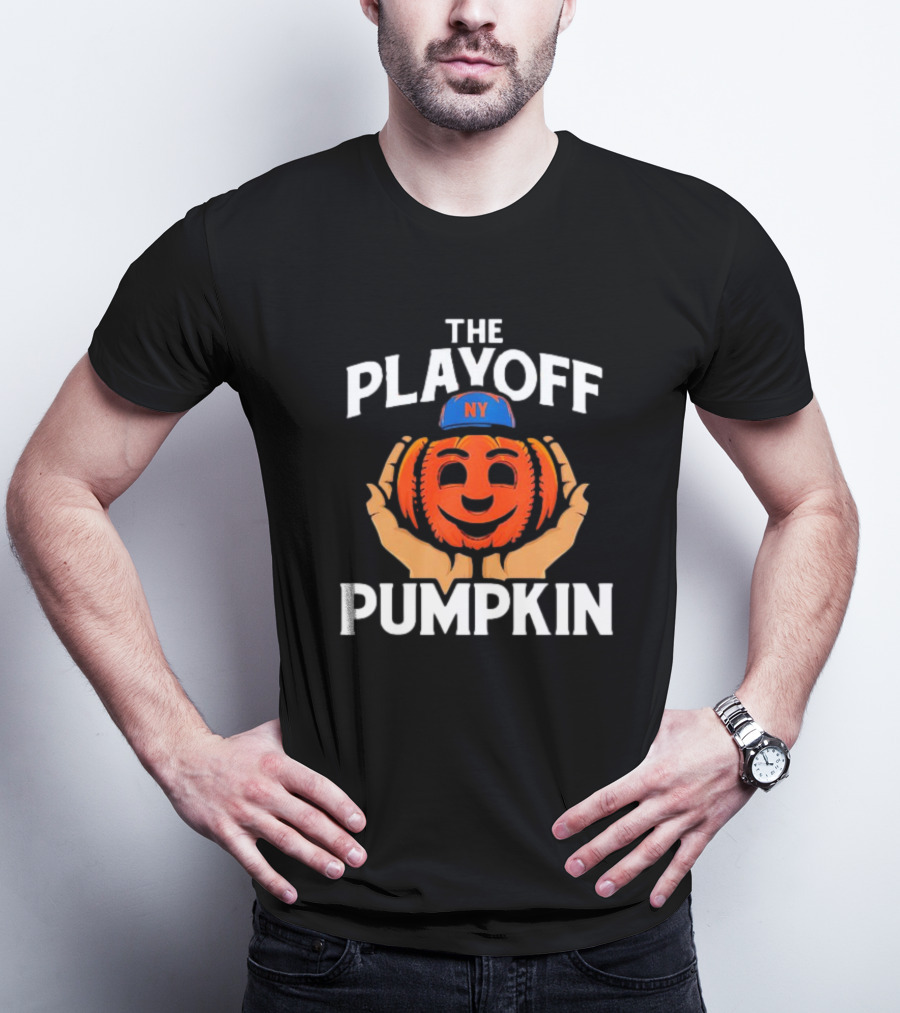 New York Mets Playoff Pumpkin Baseball T-Shirt