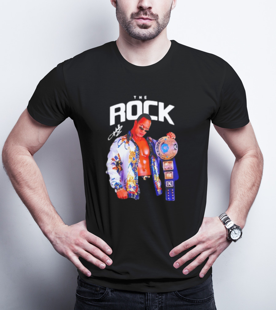 The Rock Wrestlemania Champion Medium Signature T-Shirt