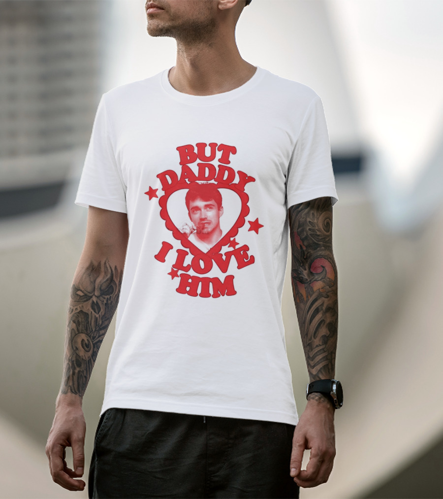 Charles Leclerc But Daddy I Love Him Heart Frame With Red Stars T-Shirt