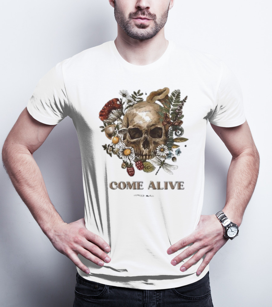 Come Alive Skull Ezekiel 37 Vintage Floral Elements T-Shirt