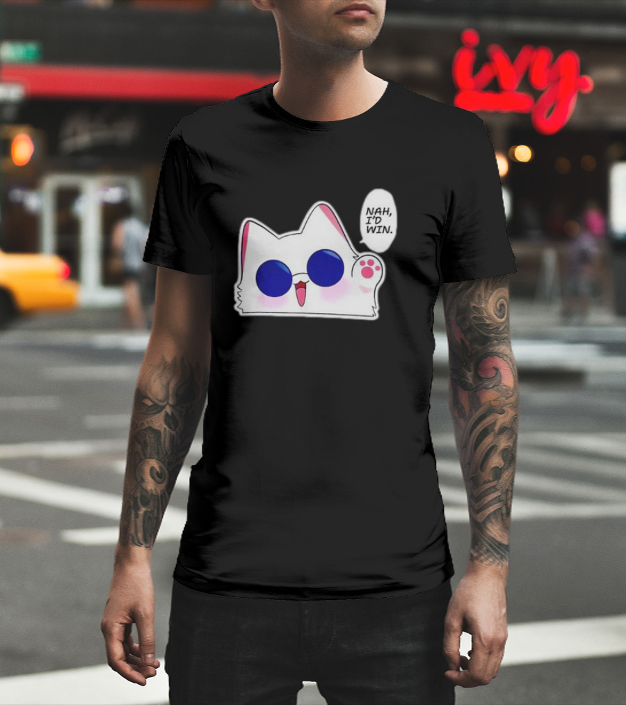 Cute Funny Cat Anime Meme Nah I'd Win Gojo Cat T-Shirt